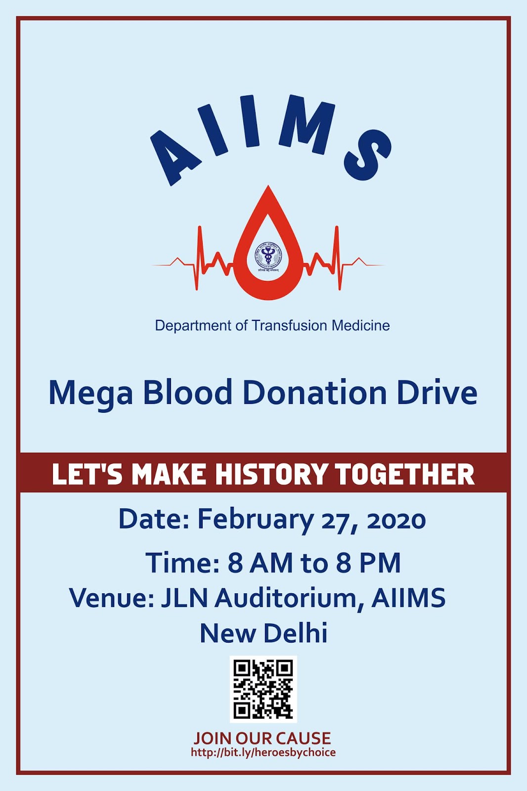 Designed pamplets and posters for AIIMS Blood Donation Drive.