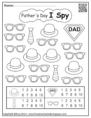 Set of Father's day I Spy coloring pages