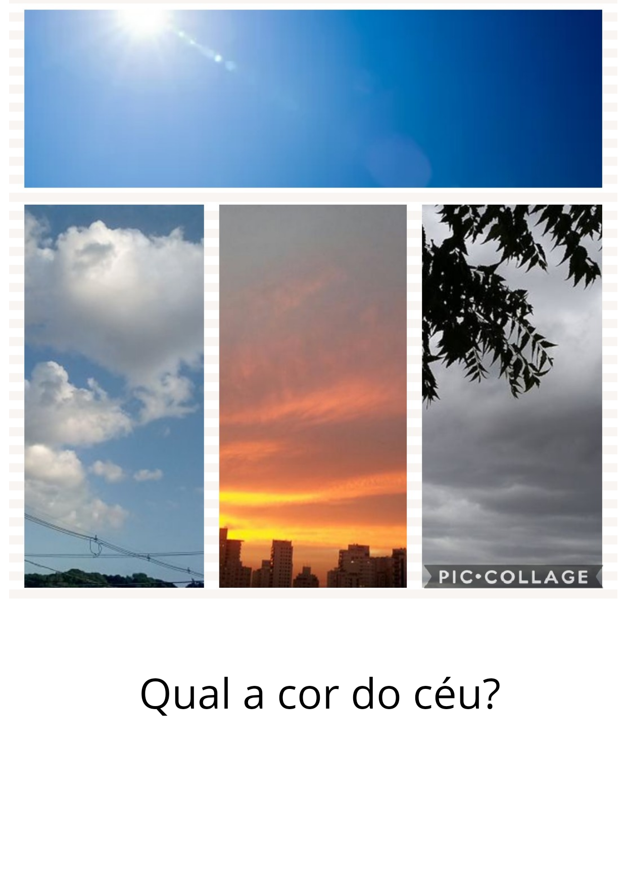 CEI PARQUE FONGARO: QUAL A COR DO CÉU?