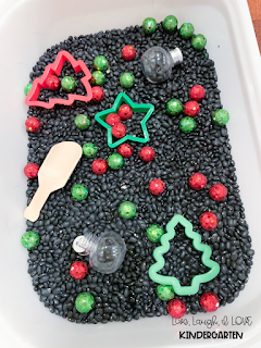 Christmas sensory bin for toddlers