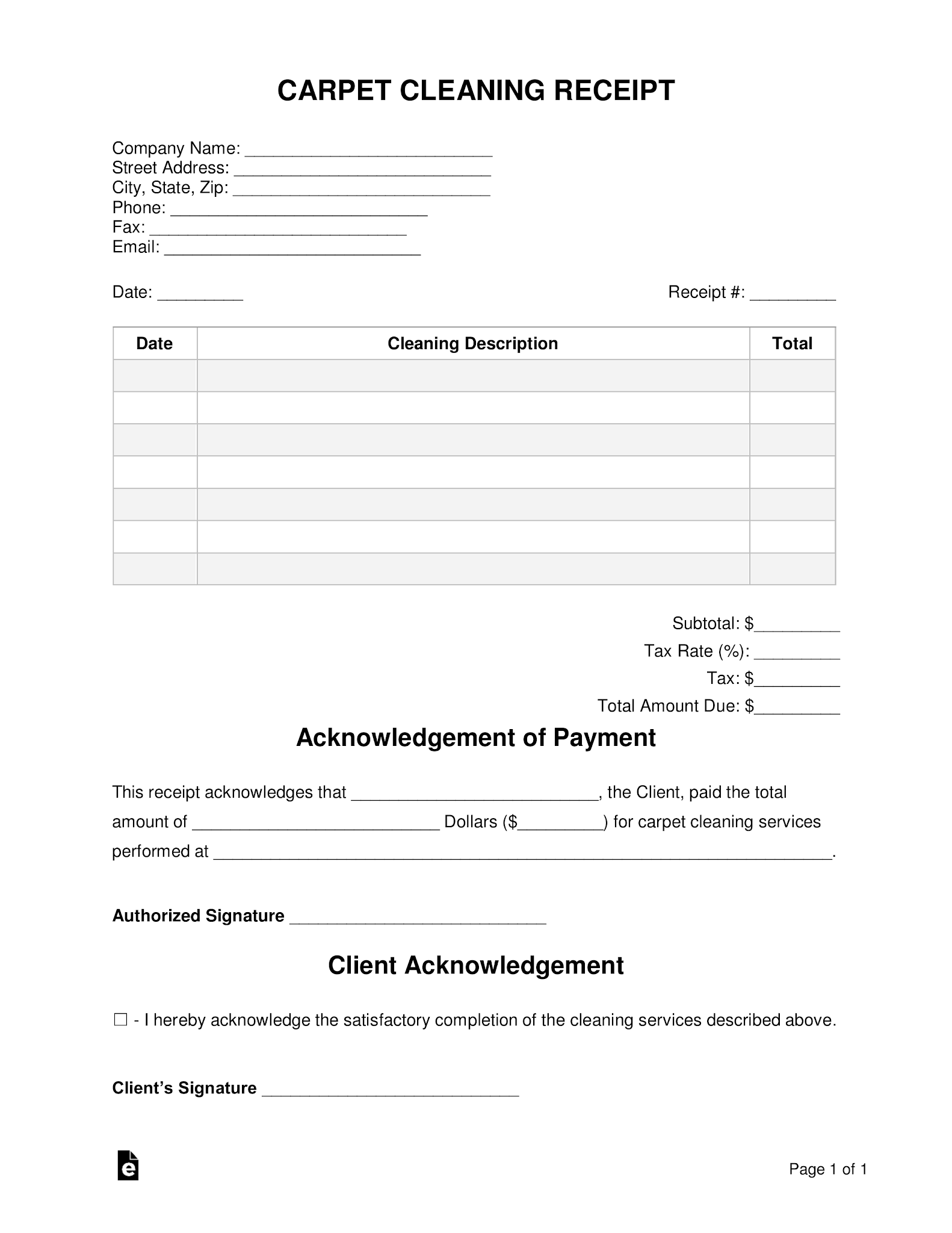 Sample Carpet Cleaning Invoice - Invoice Template