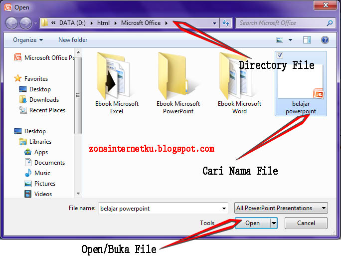 Cara Membuka Dan Menutup Dokumen Pada Microsoft Office PowerPoint 2007 - Zona Internetku
