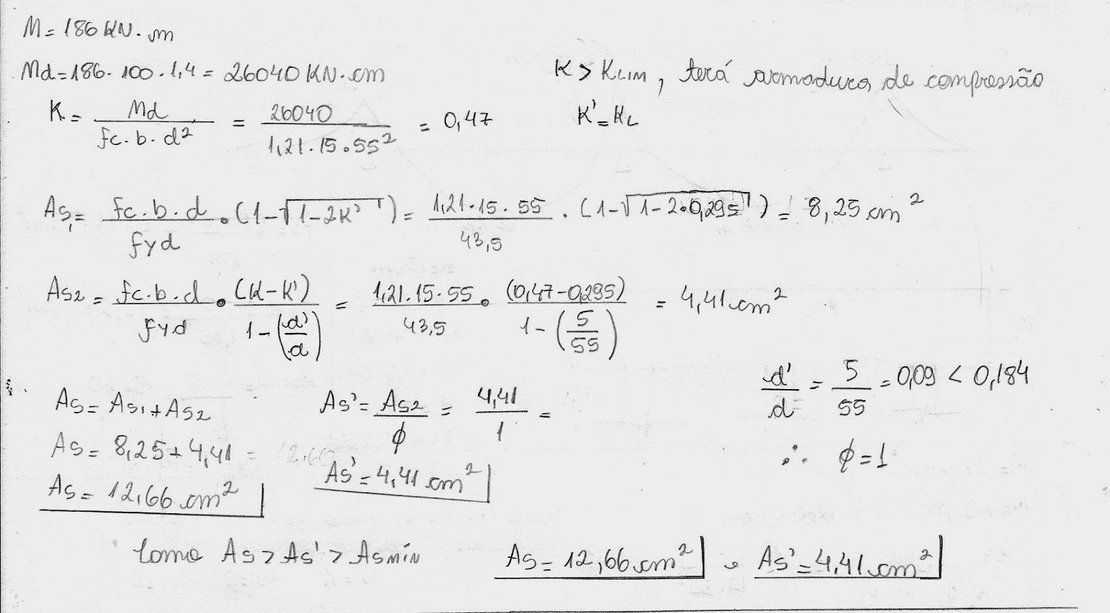 Cálculo e detalhamento de armaduras - Exercícios resolvidos de Concreto ...