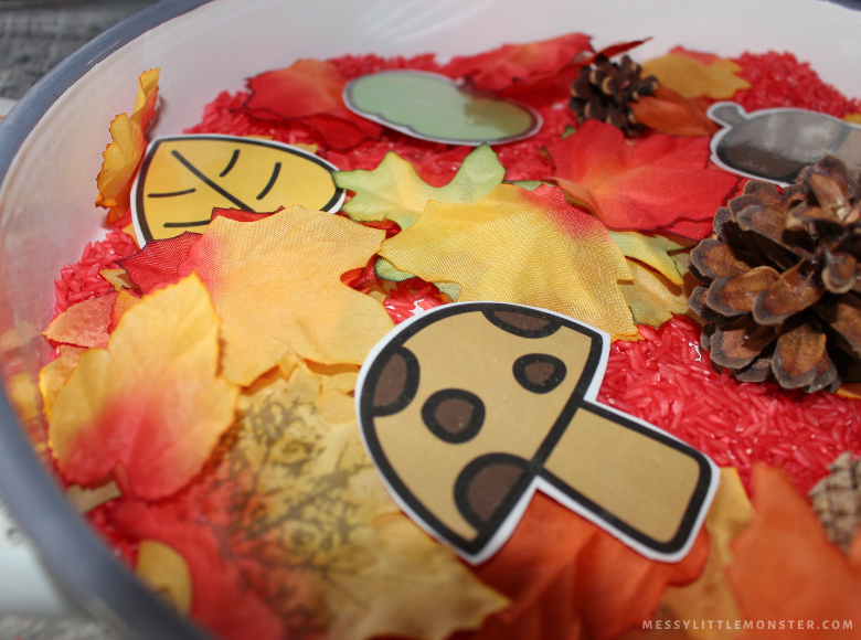 Fall Leaf sensory Bin - Messy Little Monster