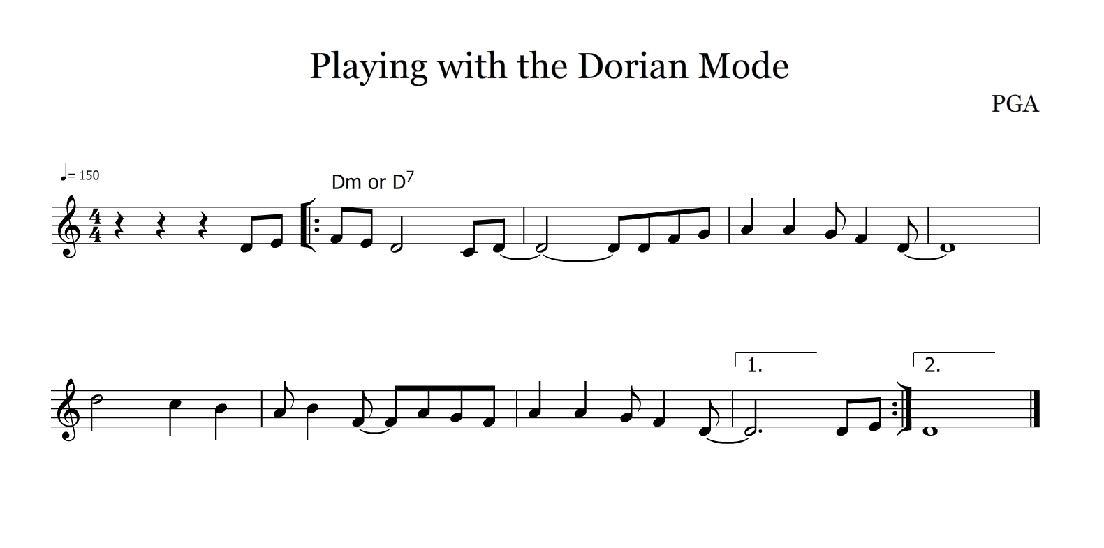 Welcome: Playing with the Dorian Mode