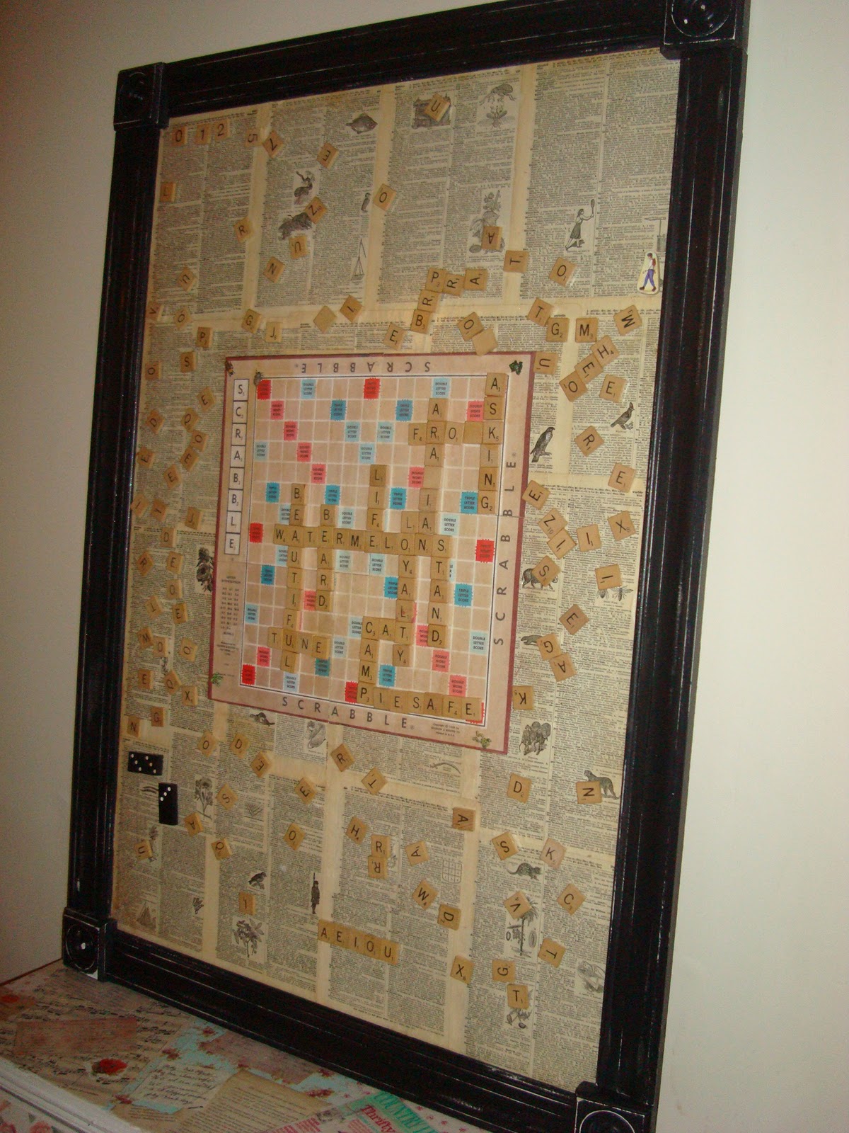 The Watermelon Stand: Scrabble Magnet Message Board