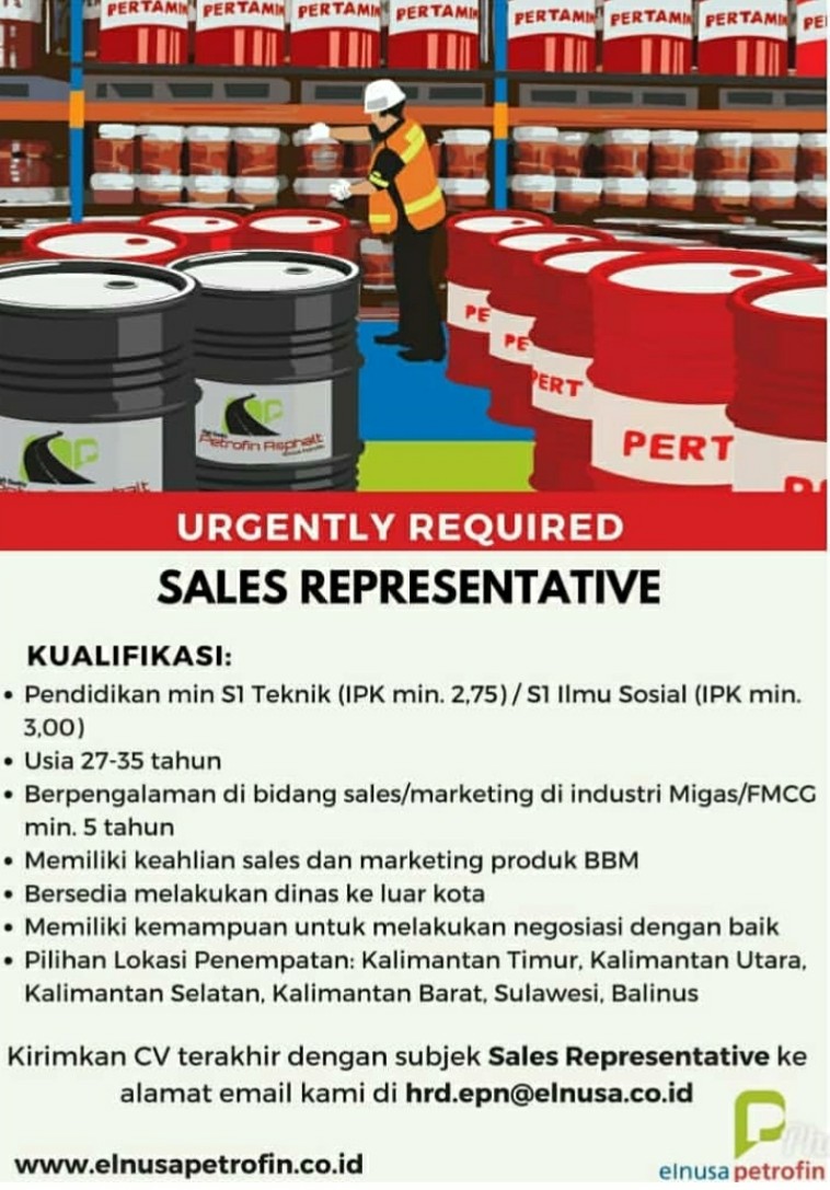 Info Lowongan Kerja Terbaru: Info Loker Sales Representative