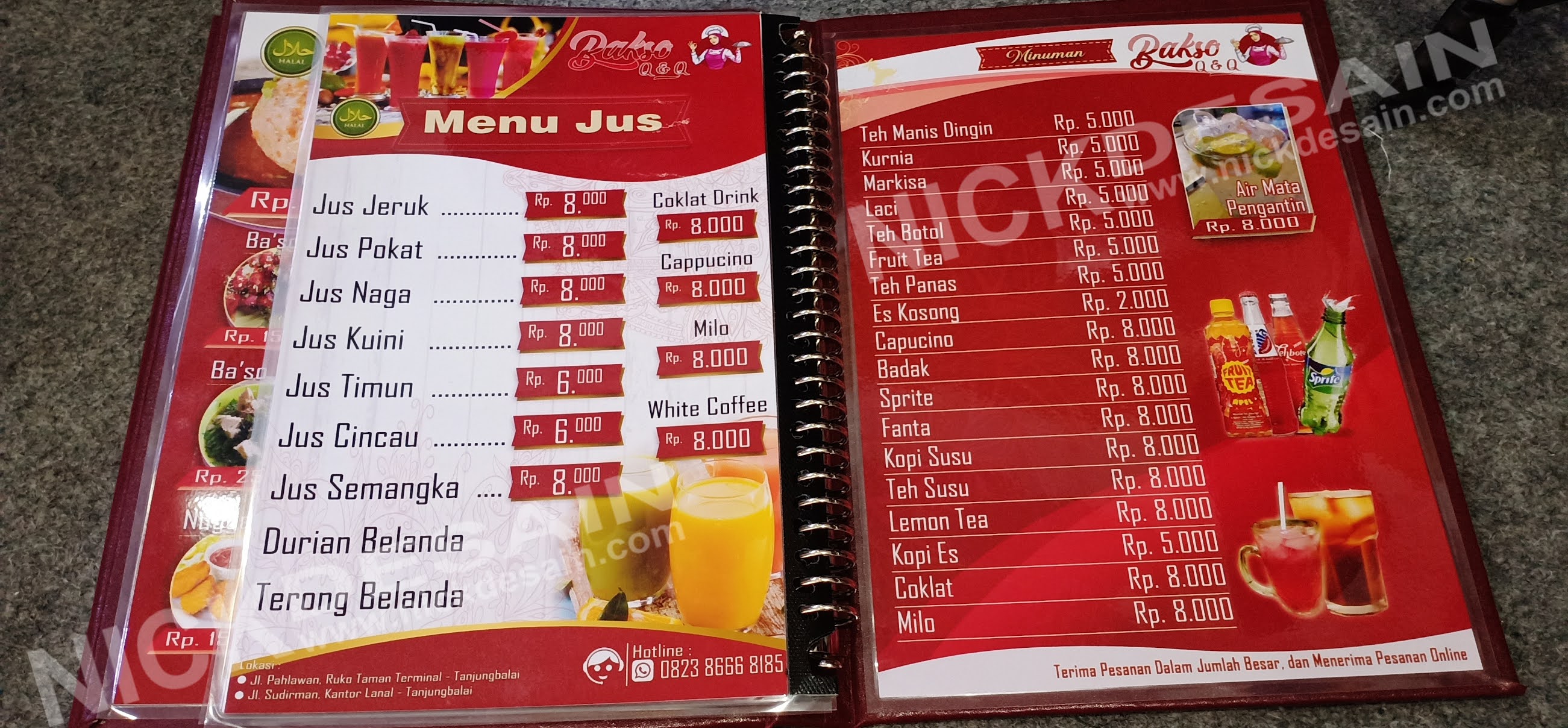 Contoh Desain List Menu / Buku Menu/ Daftar Menu Caffe Bakso Warna ...