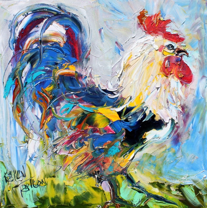 Karen Tarlton: Original oil paintings Farm animals Cow Rooster and ...