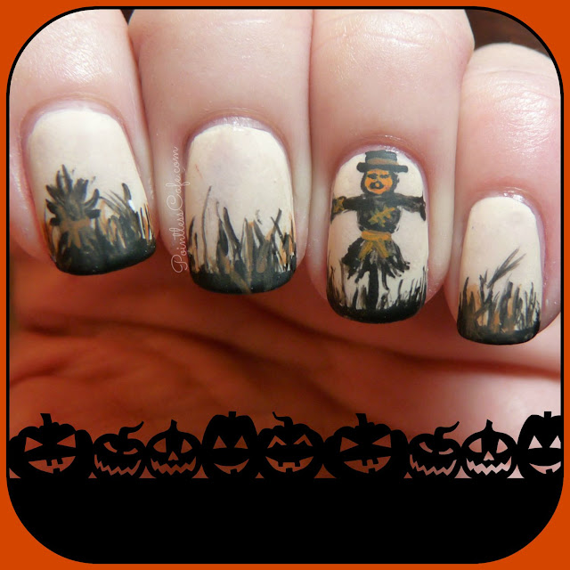 Fall/Halloween Nail Art: Pumpkinhead Scarecrow | Pointless Cafe