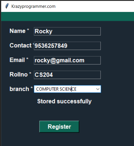Python Sqlite3 Tutorial Registration With Sqlite In