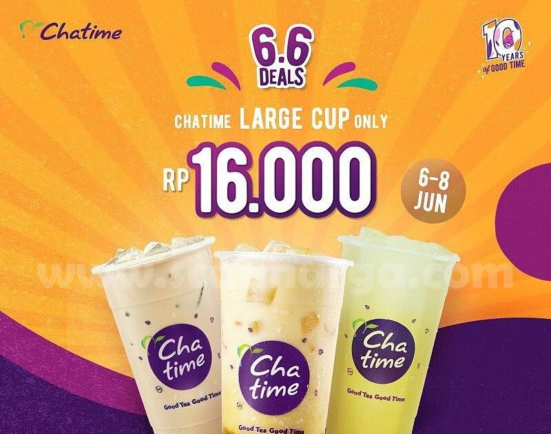 Promo CHATIME 6.6 DEALS - Menu Chatime Popcan & Large Cup Harga hanya ...
