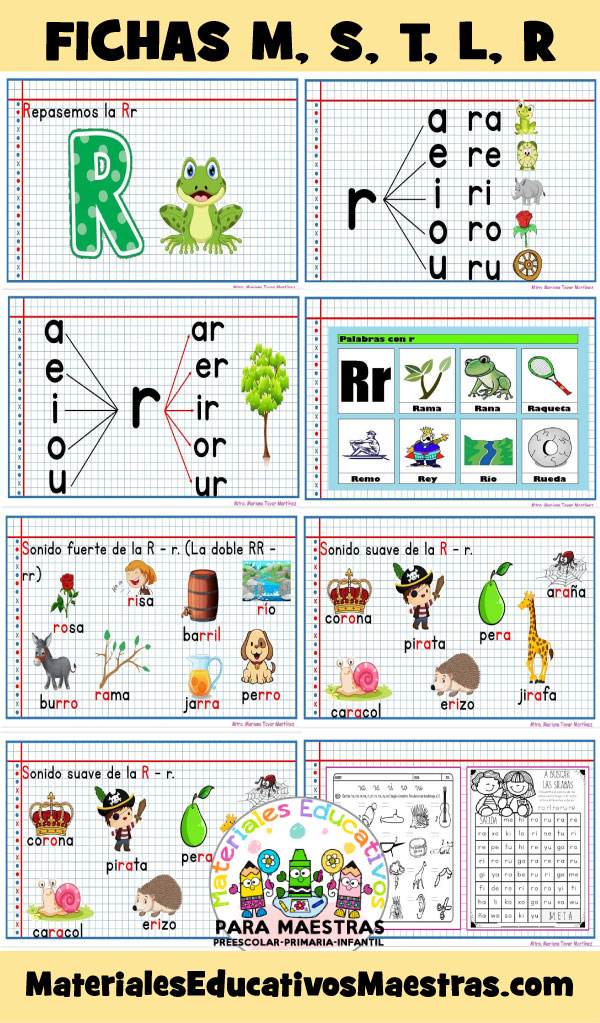 Cuaderno de letras M,S,T, L, R | Materiales Educativos para Maestras