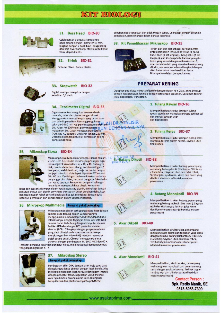 PERALATAN LABORATORIUM IPA Paket Dasar SMP DAK 2015 ~ Alat Peraga ...