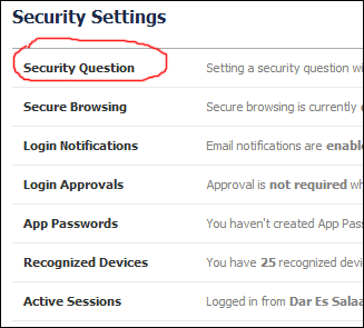 SET FACEBOOK SECURITY QUESTIONS ~ FACEBOOK NOTES