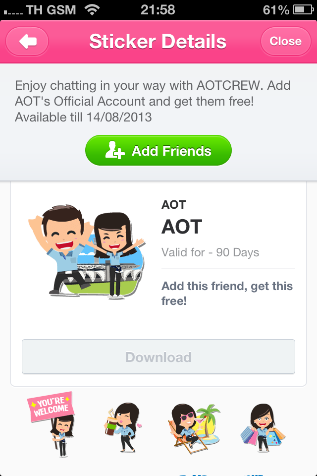 LINE Stickers Community: Free LINE Stickers From Thailand --AOTCREW