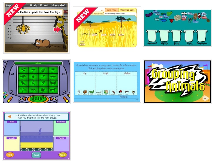 English adventure 4: Animal classification. Games