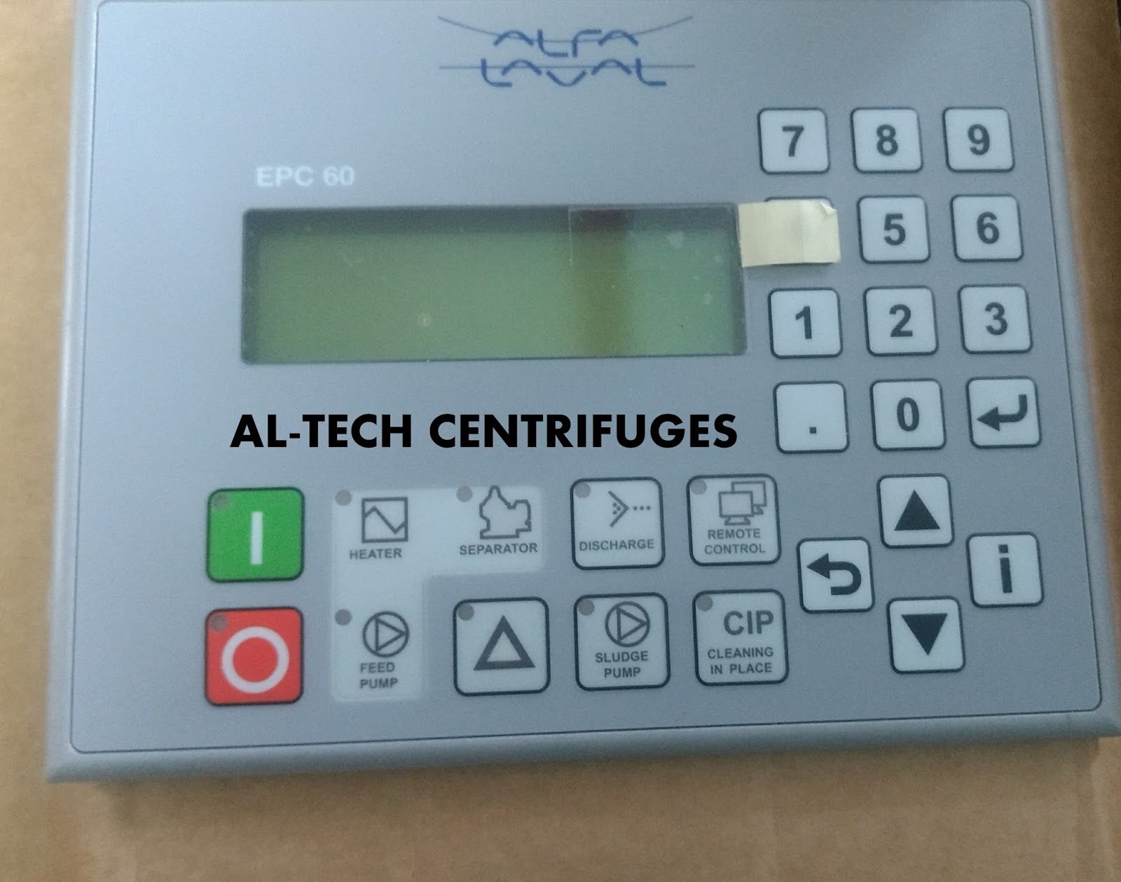 AL-TECH CENTRIFUGES : ALFA LAVAL EPC 60 OPERATOR PANEL : AL-TECH ...