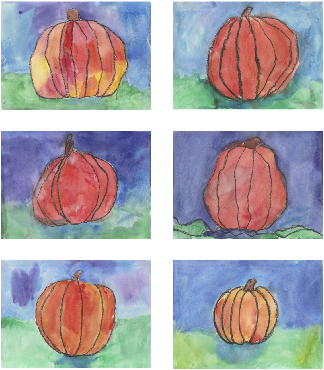 The Rolling Artroom: Watercolor Pumpkins (1st-3rd Grade)