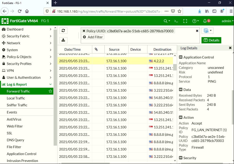 My Cybersecurity Journal: FortiGate Address Object and Firewall Policy