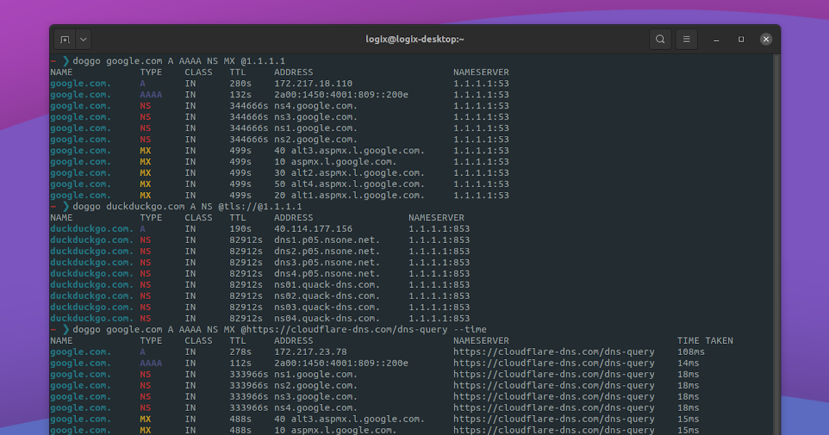 Doggo Is A DNS Lookup Utility With Colorful Output, DNS-over-TLS and ...