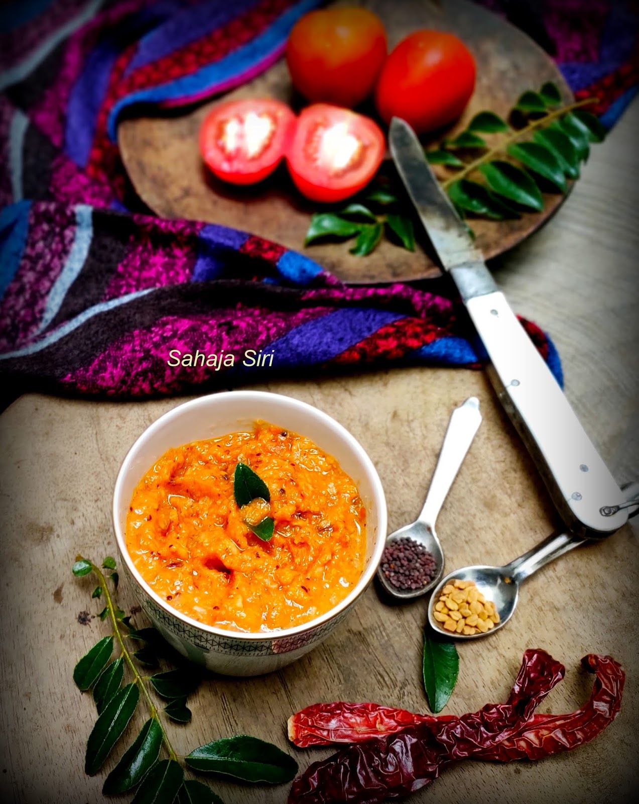 Tomato Chutney/ Sweet & sour tomato onions chutney