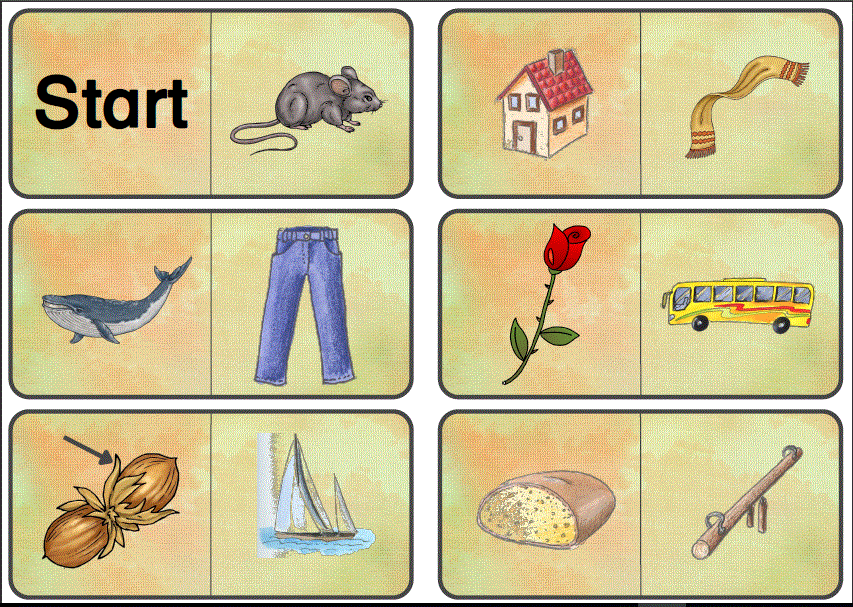 ABC-Katze: Domino: Reimwörter