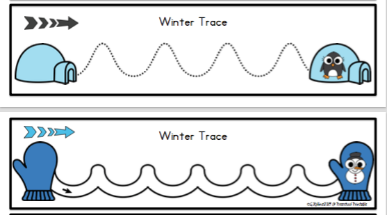 Winter Tracing Lines for Centers ~ Preschool Printables