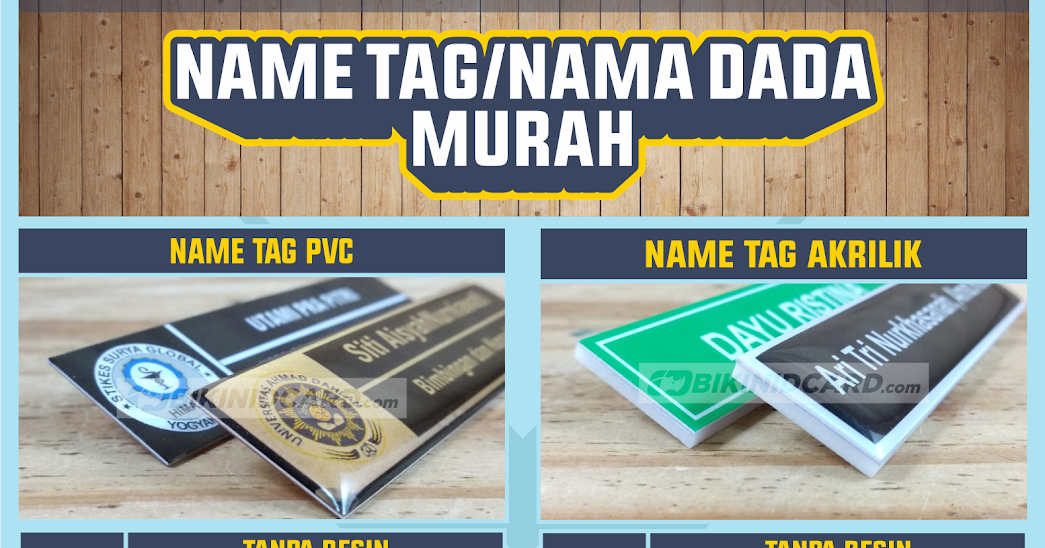 NAME TAG MURAH: DAFTAR HARGA