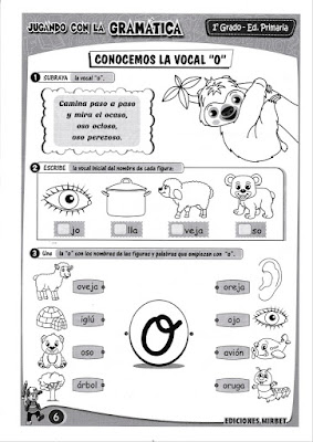 Cuaderno de JUGANDO CON LA GRAMÁTICA para 1º Primaria