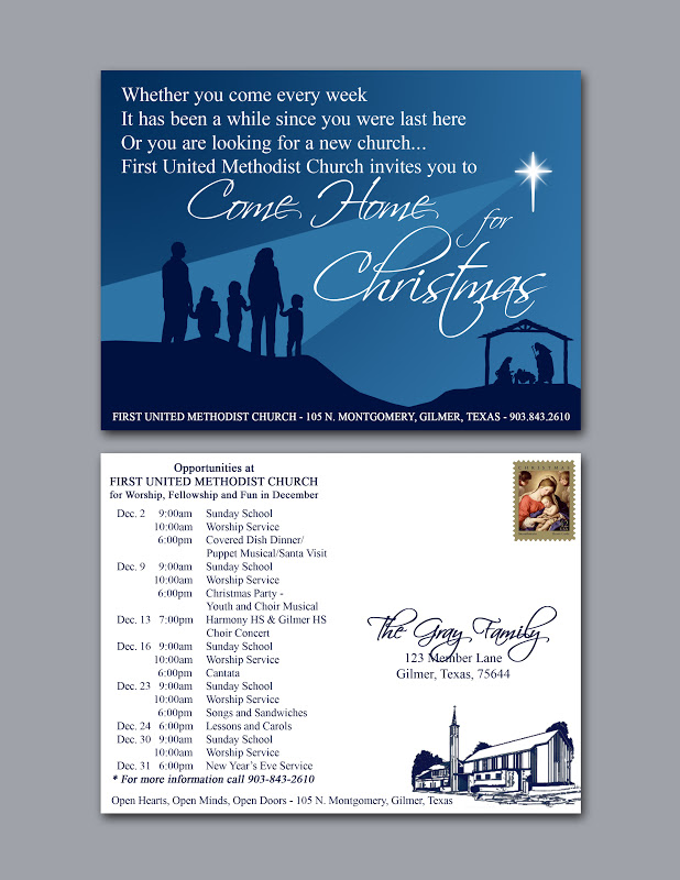 Paper Perfection: Church Christmas Postcard