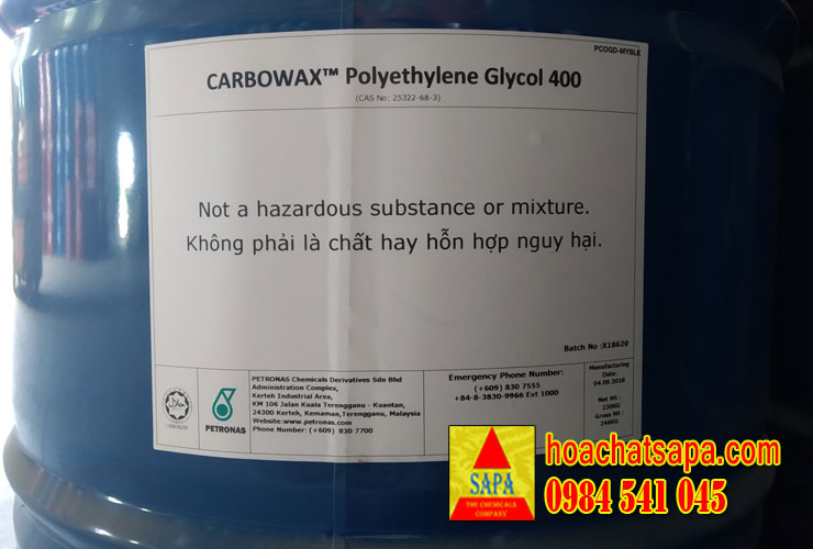 Carbowax Polyethylene Glycol | PEG 400-600-4000