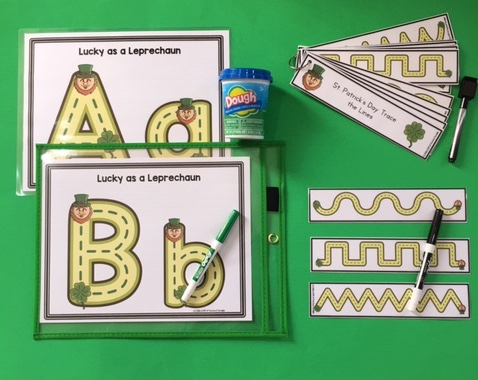 St. Patrick's Day Alphabet and Trace the Lines Mats ~ Preschool Printables