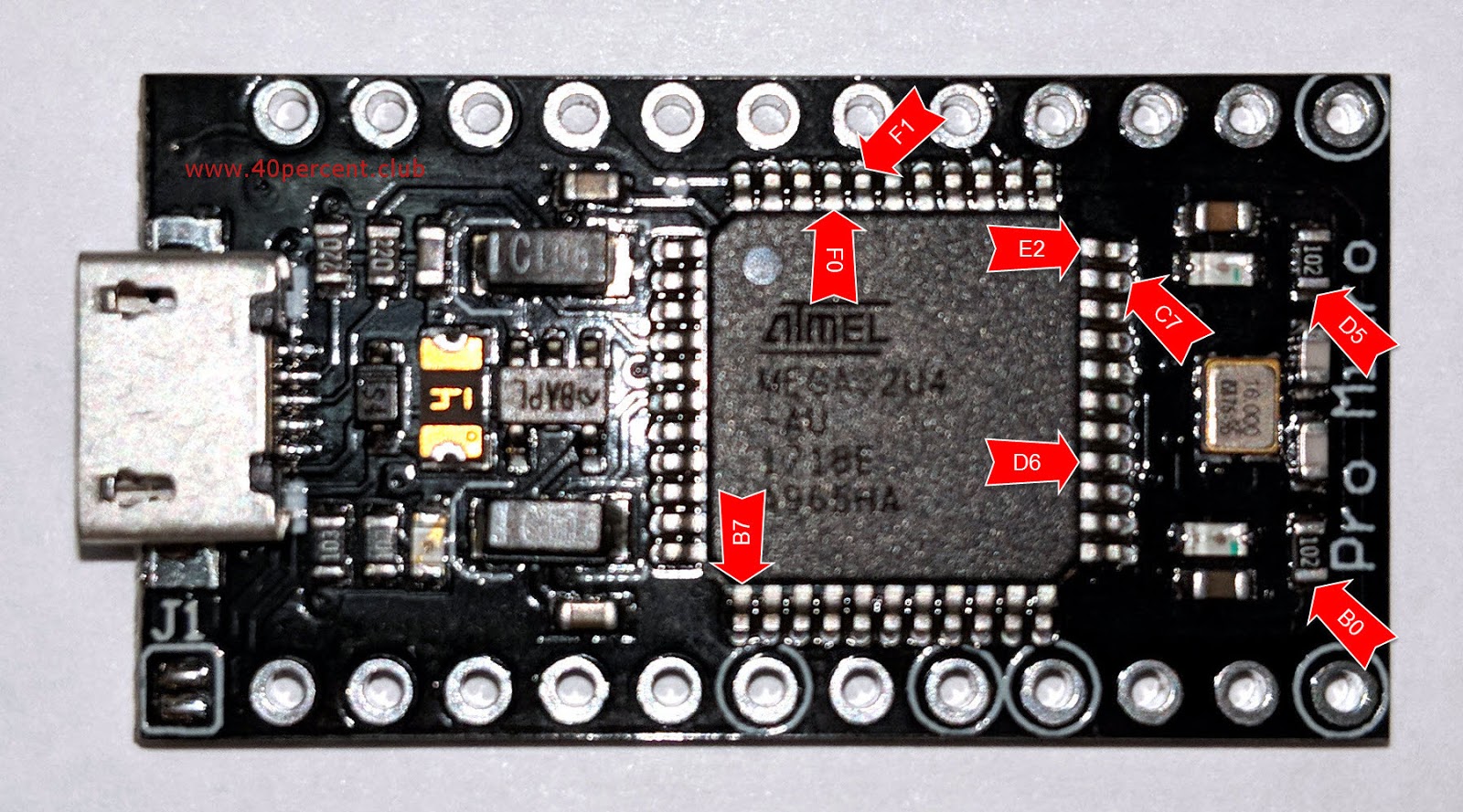 40% Keyboards: Black Pro Micro 25 pins