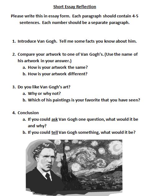Art Room 104: Van Gogh Rubric & Essay (More Common Core!)