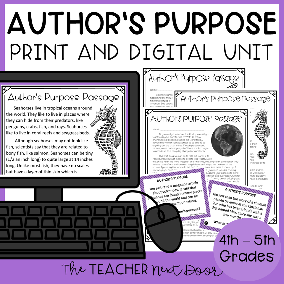 Author's Purpose: 8 Steps Easy as Pie | Upper Elementary Snapshots