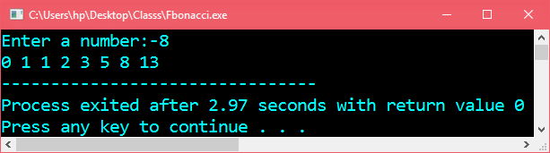 Program in C++ to print nth number of fibonacci series Using Class