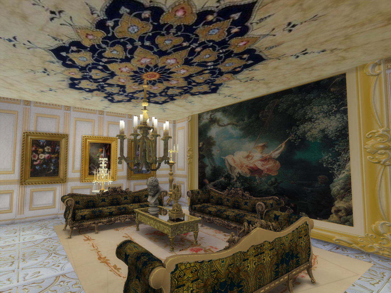 Anna Quinn Stories: Amazing Golden Ornamented Ceilings Set V For SIMS 4