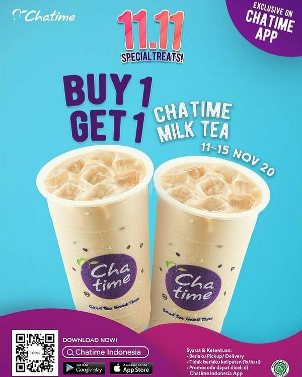 CHATIME Super Deal Promo 11.11 – BELI 1 GRATIS 1 CHATIME MILK TEA ...