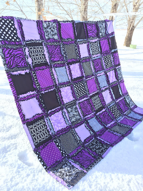 Zebra Girl Bedding Rag Quilt for Twin, Full/Double, Queen, and King ...