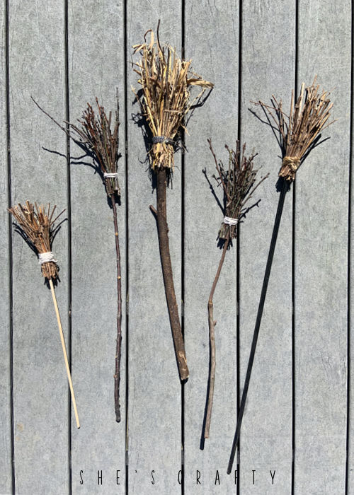 Shes Crafty Twig Brooms Easy And Free Halloween Decor