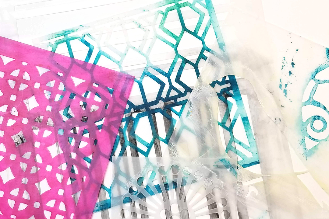 StencilGirl Talk: Reverse Stenciling with Acrylics and Gesso with ...