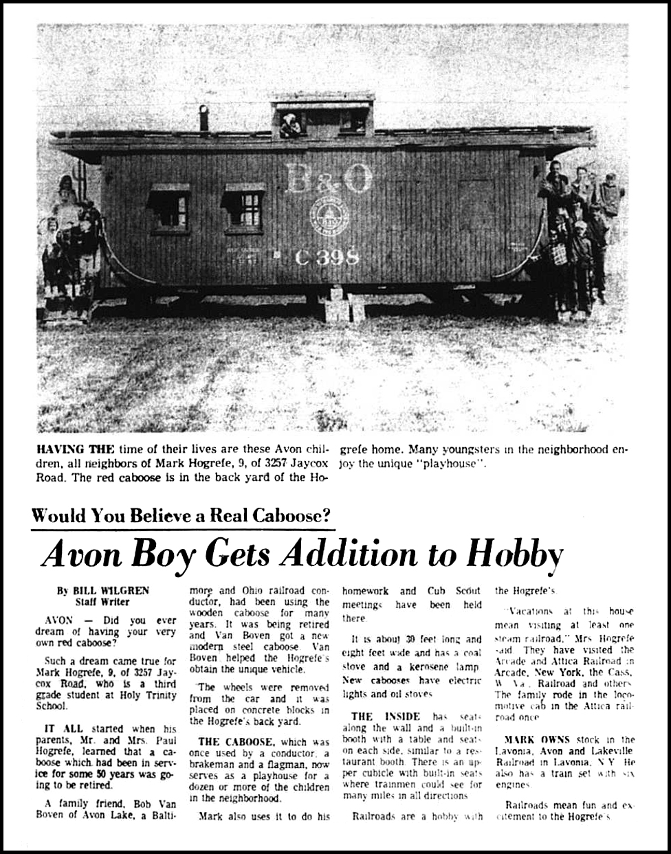 Brady's Bunch of Lorain County Nostalgia: Caboose in Avon Backyard ...