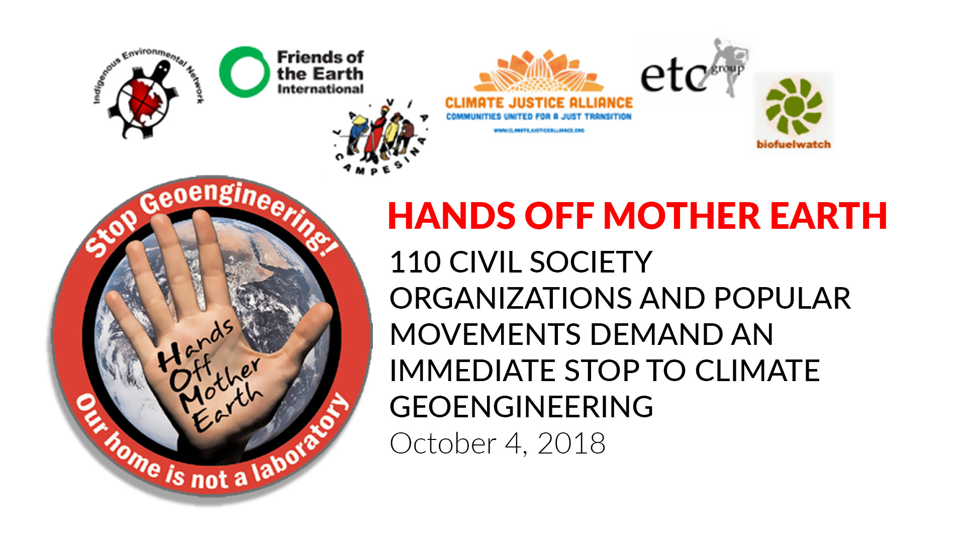 MEGACHIROTTERA: STORIA DELLA GEOINGEGNERIA: Hands Off Mother Earth ...