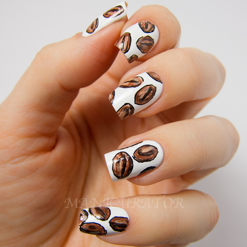 Coffee Bean Nail Art with Zoya - Digit-al Dozen Geek Week