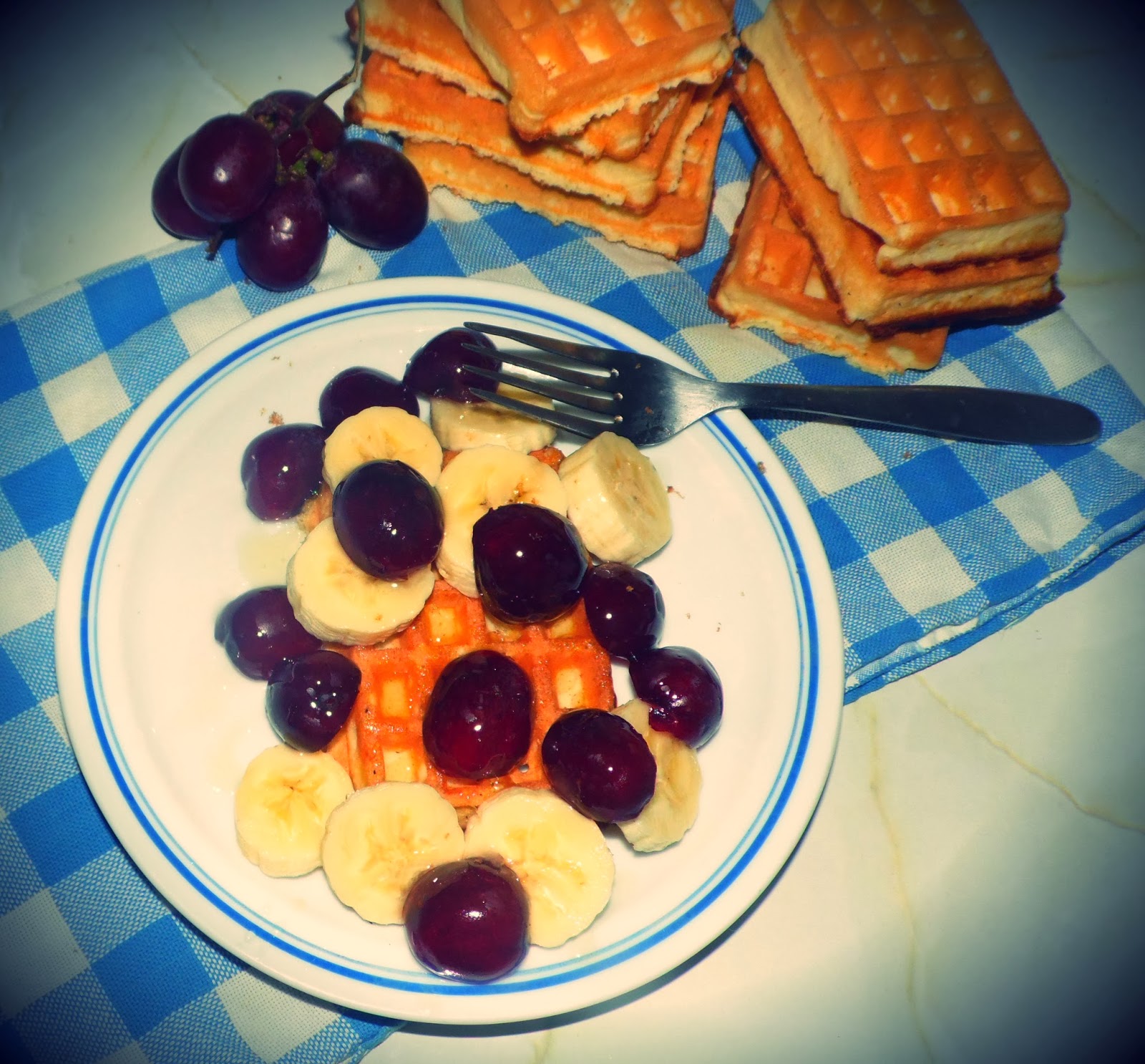 Estilo de vida : Lanche: Waffe com fruta e mel