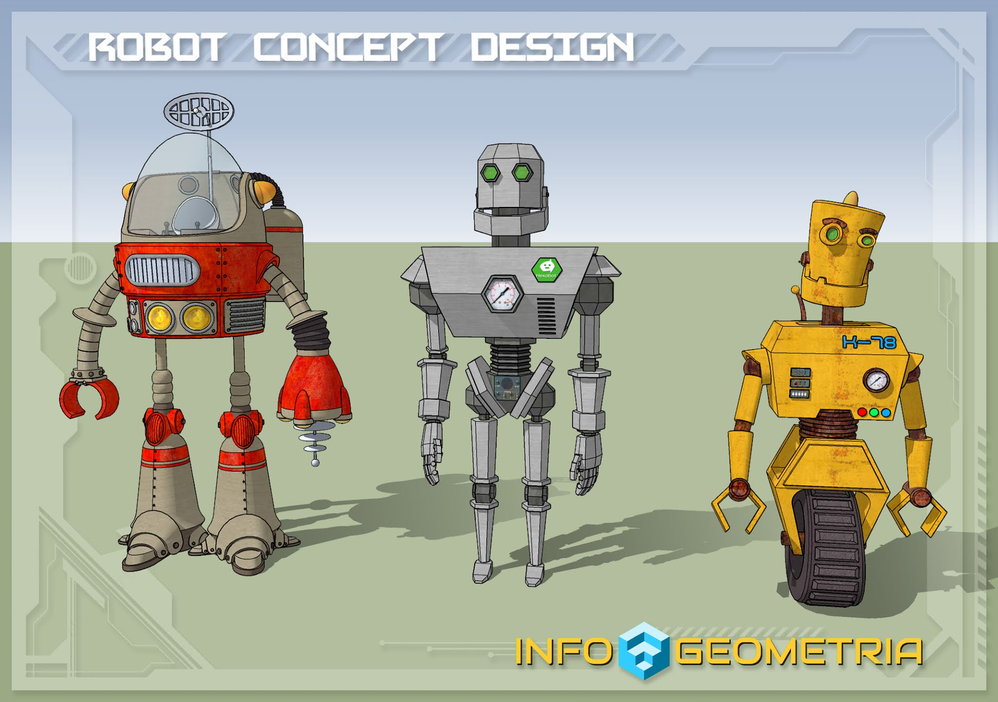 INFOGEOMETRÍA: ROBOT CONCEPT DESIGN. WARBOT MK.IV