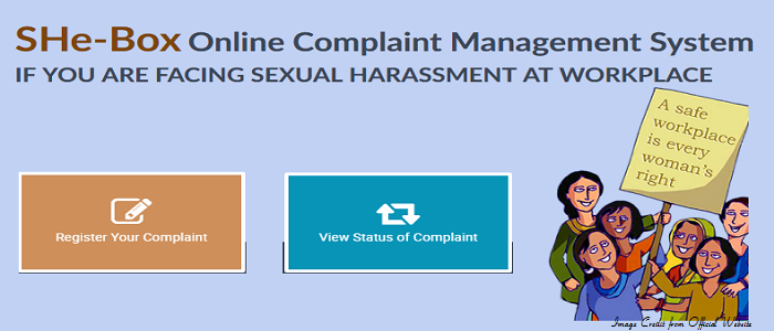 Shebox.nic.in - How to complaint on SHe-Box Portal - Apply Online Forms