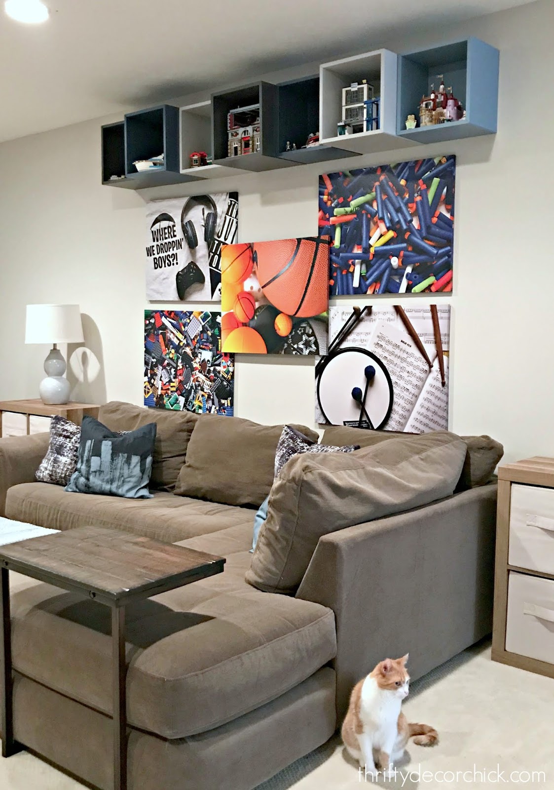 Adding a wall in the basement game room | Thrifty Decor Chick | Thrifty ...