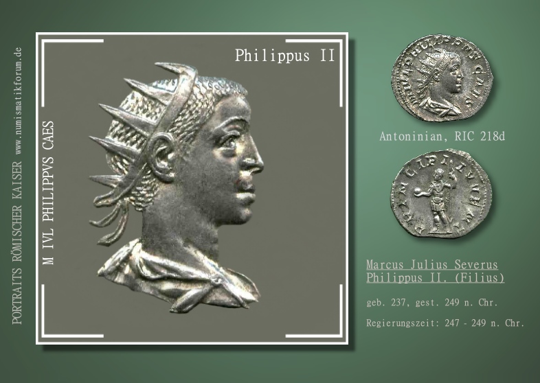 römische Kaiserportraits auf Münzen: Philippus II